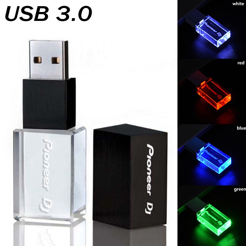 USB 3.0 Flash Drive 16GB 32GB 64GB Pioneer Dj Premium Led Light Crystal ...