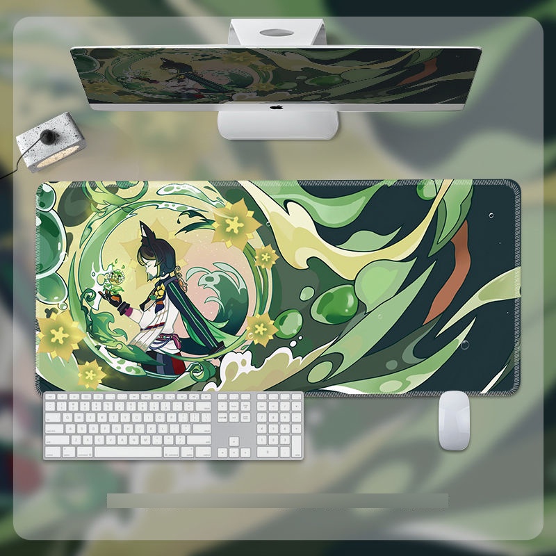 Genshin impact mousepad genshin nahida zhongli ayaka Watercolor theme ...