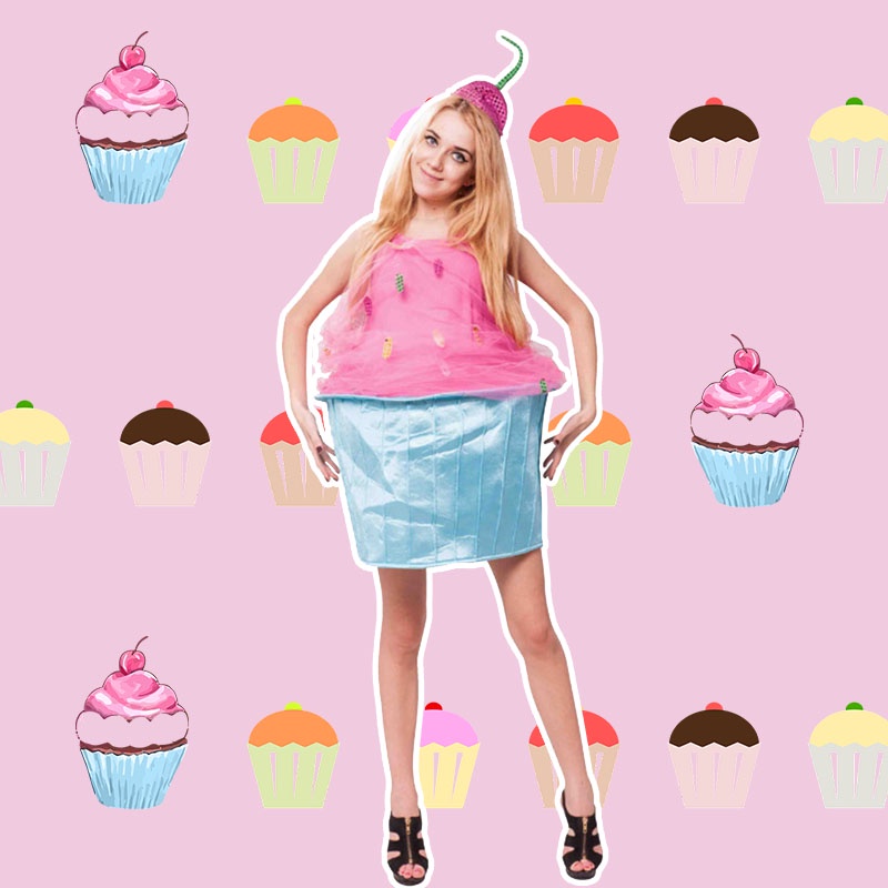 Adult Cake Costume Women Funny Food Cupcake Cosplay Clothing for ...