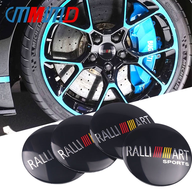 Car styling 4pcs 56mm Ralli Art logo aluminum car emblem Wheel Center ...