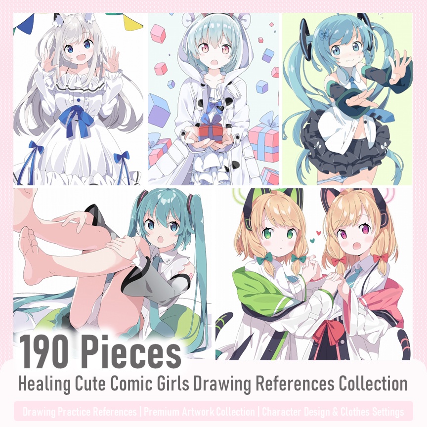 🔥Digital Illustration Collection - Healing Cute Comic Girls Drawing ...