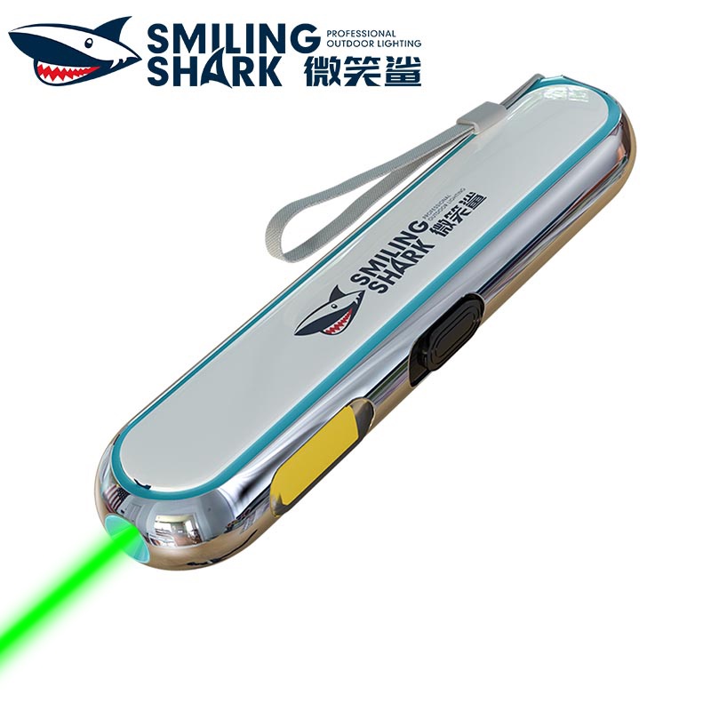 SmilingShark LS308 Green Laser Pointer USB rechargeable laser light COB laser pen Flashlight for ...
