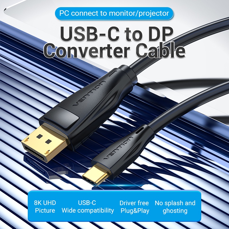 Vention USB C to DP Converter 8K 60Hz USB C to Diaplay Port Cable for ...