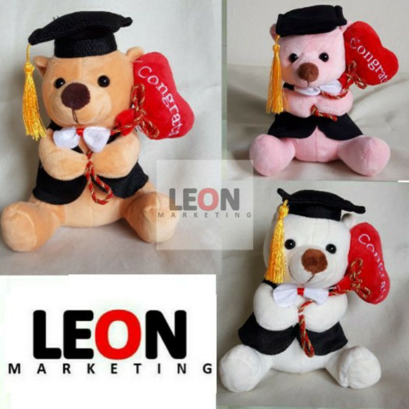 6.5" Graduation/Convocation Bear with hold love shape balloon, Patung ...