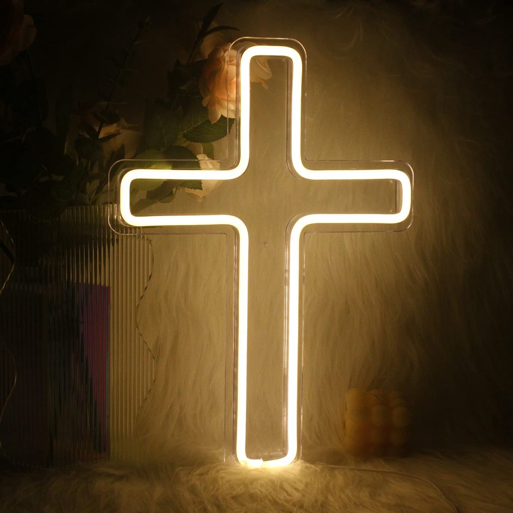 Jesus Cross Neon Signs Warm White Led Neon Wall Lights Art Lamp Neon ...
