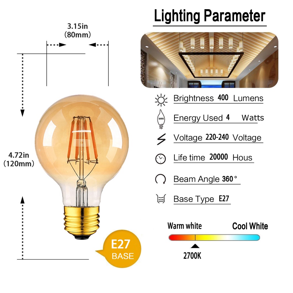 E14 E27 LED Bulbs 220V Dimmable Retro Bulbs LED Filament Bulbs Retro ...