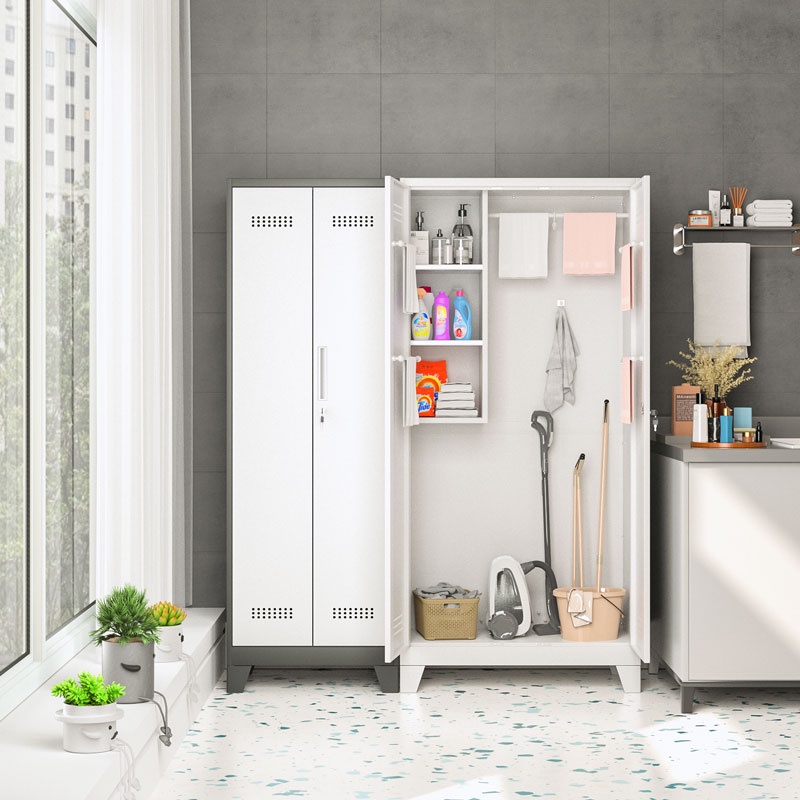 Balcony locker steel cleaning cabinet mall school mop cleaning storage ...