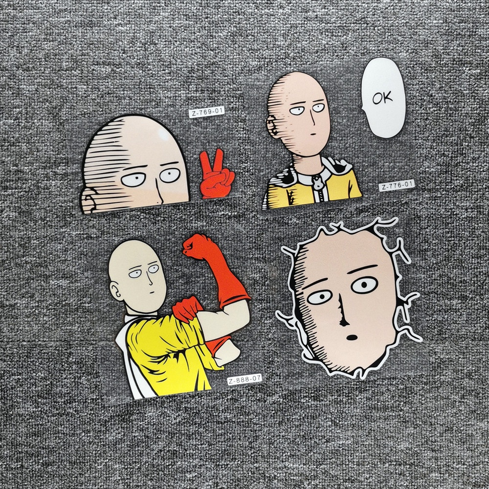 Car Stickers ONE PUNCH MAN ワンパンマン Saitama Anime Funny Reflective Decals ...