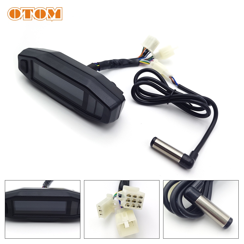 OTOM Motorcycle Universal LCD Digital Speedometer Head-up Display Odo ...