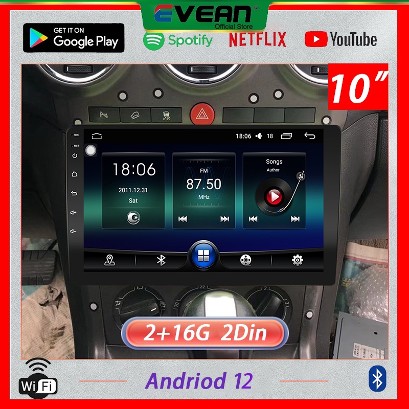 Evean 2G+16G Android 12 2 Din Car Radio multimedia video player For Nissan Hyundai Kia toyota ...
