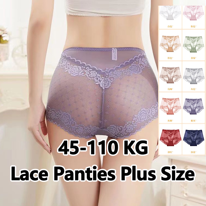 Lace Panties Plus Size High Waist Push Up Cotton Bottom Crotch Women