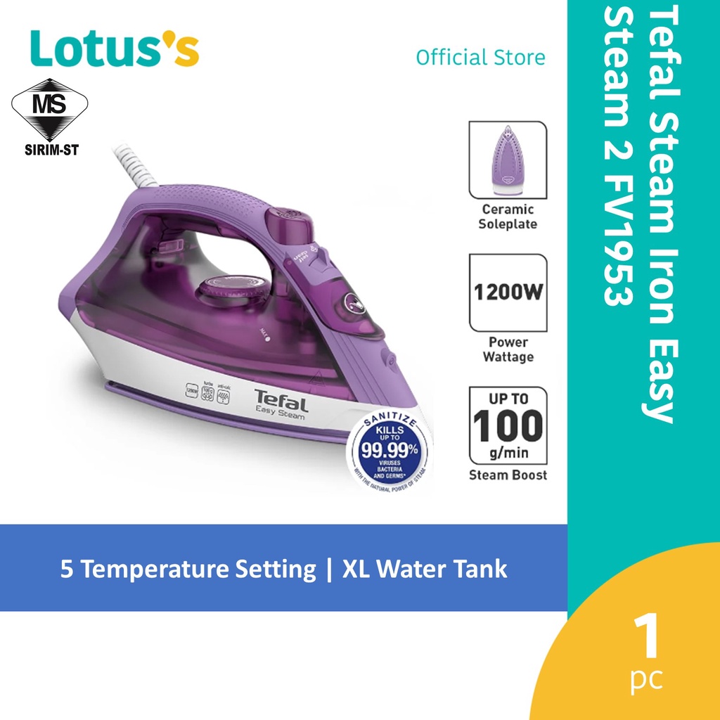 Tefal Steam Iron Easy Steam 2 FV1953 | Shopee Malaysia