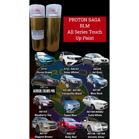 PROTON SAGA BLM All Colors Touch Up Paint 2K Spray Tin 400ml | Shopee ...