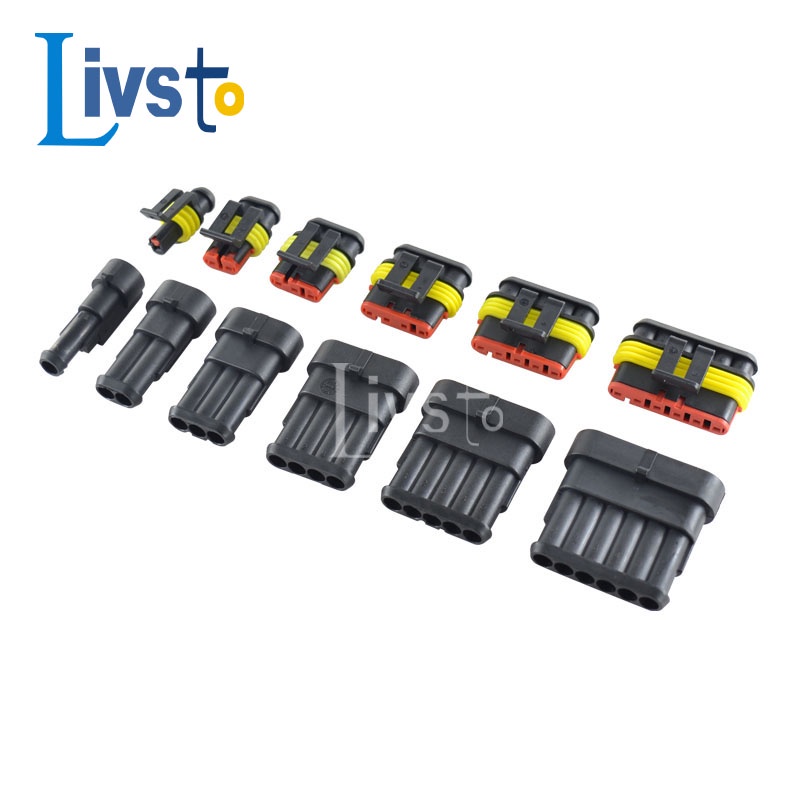 1 set 1/2/3/4/5/6 Pin Way AMP Tyco Super Sealed Automotive Wire ...