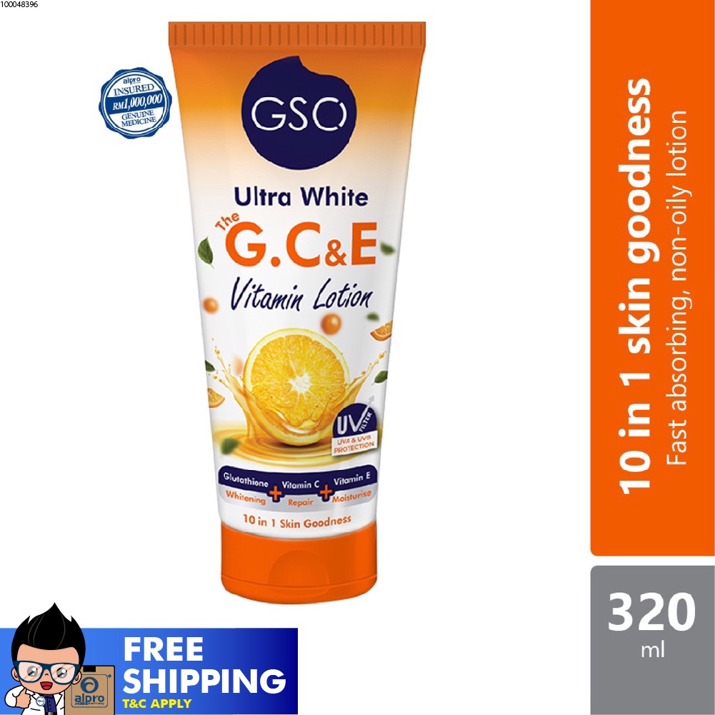 GSO Ultra White The Glutathione, Vitamin C & Vitamin E Body Lotion ...