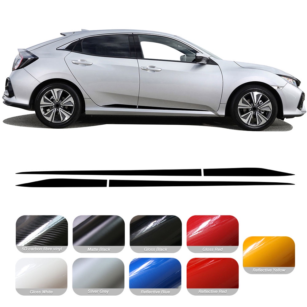2PCS CAR SIDE BODY STICKER for Honda Civic FC1 FC2 FC5 FK4 FK7 FK8 ...
