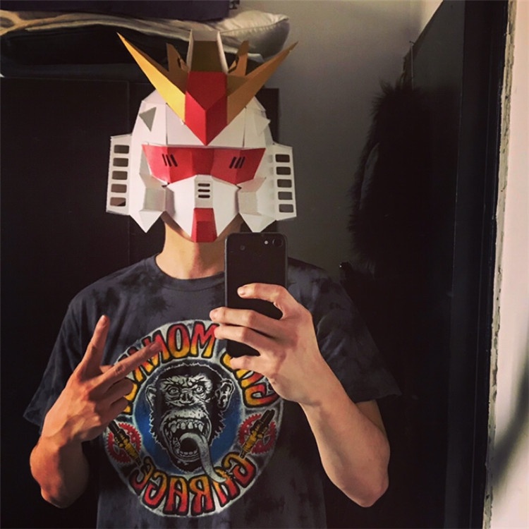 Paper Model Headgear Mask Creative Robot Mobile Suit gundam Helmet Can ...