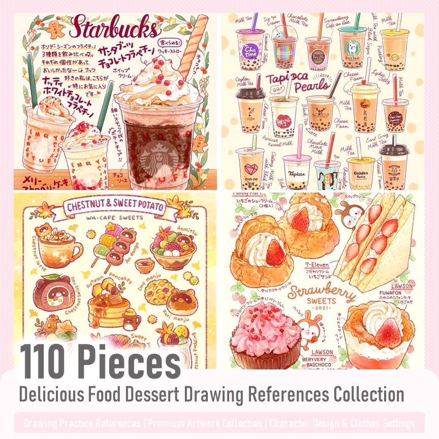 🔥 Digital Illustration Collection - Delicious Food Dessert Drawing ...