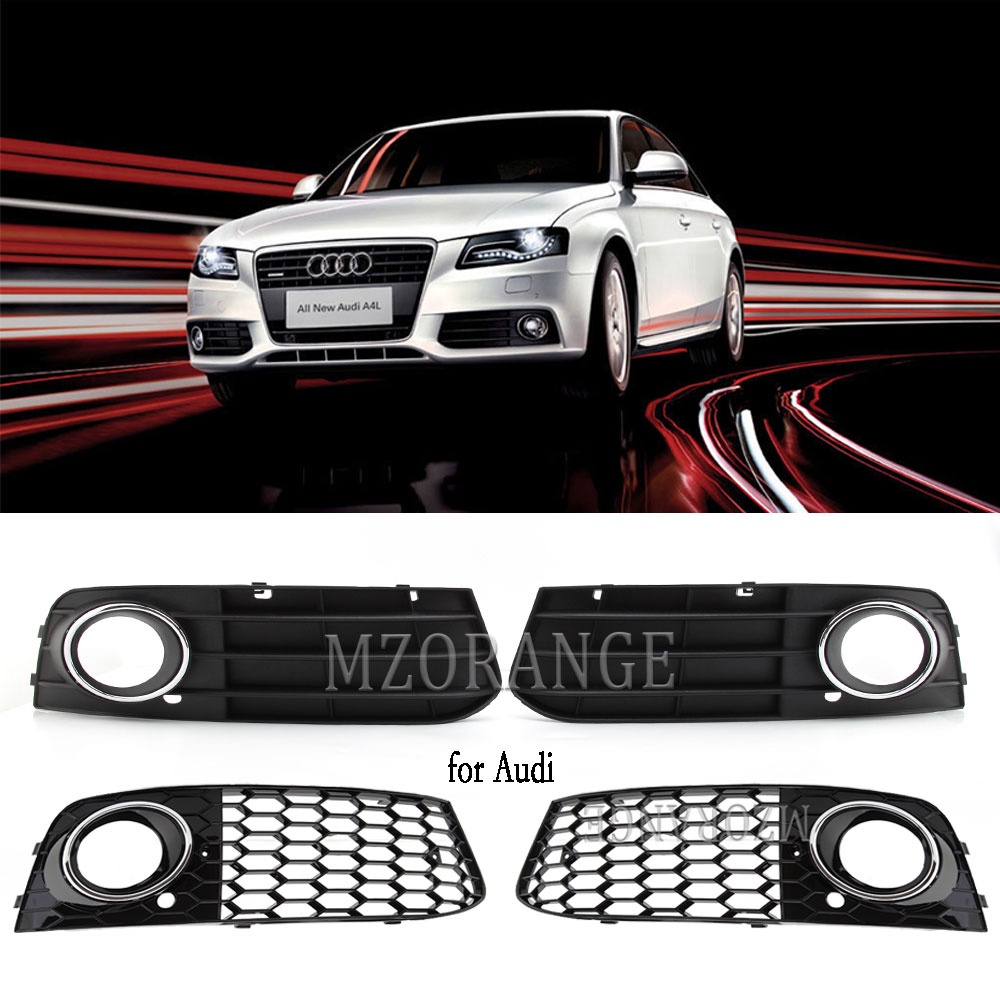 Fog Light Cover Grille Bezel For Audi A4 B8 A4L q5 2008-2012 front Racing Grill Chrome Honeycomb ...