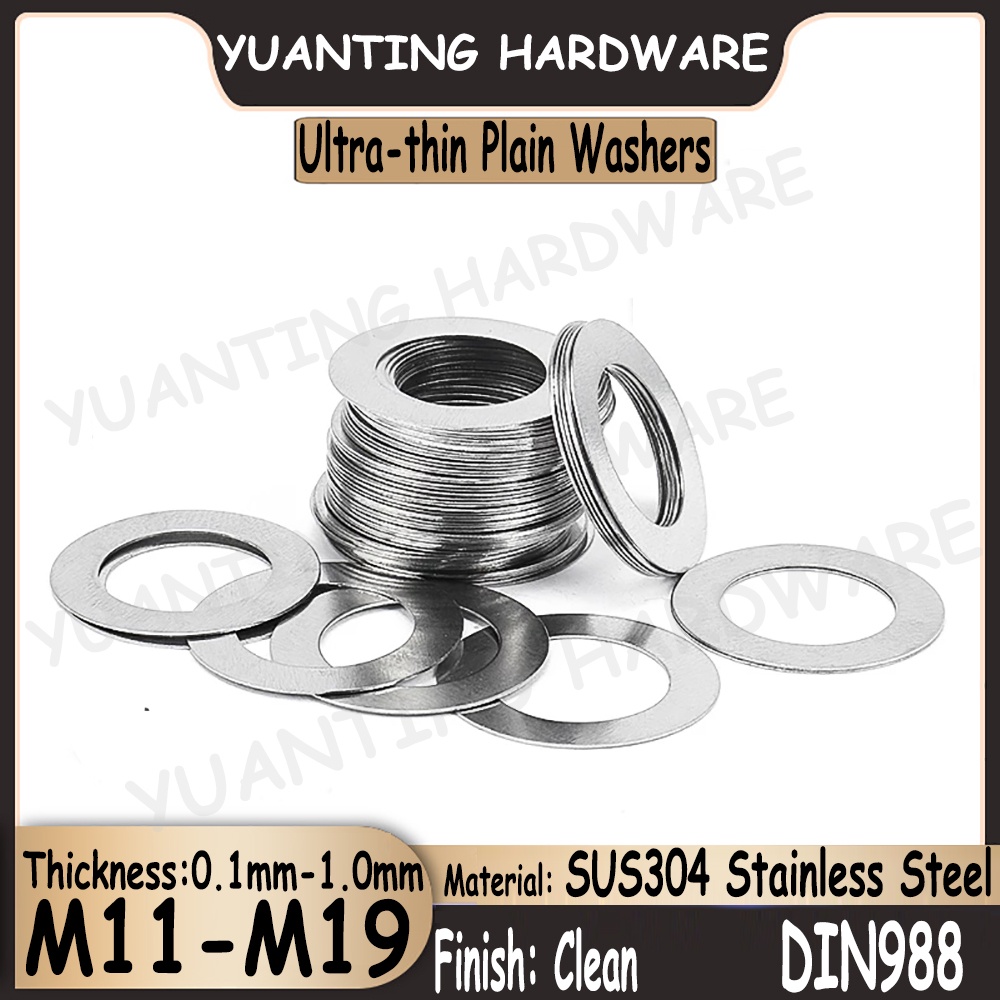 5Pcs~50Pcs M11 M12 M13 M14 M15 M16 M17 M18 M19 DIN988 SUS304 Stainless Steel Shim Plain Washers ...