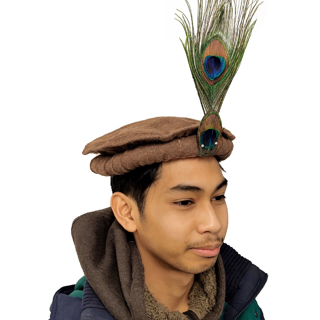 Pakol with Peacock Feather Pakul Made in Pakistan Afghanistan Swat ...