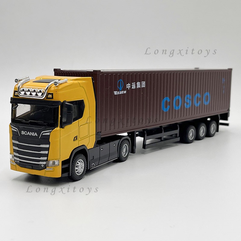1:50 Diecast Truck Model Toy Scania S730 Tractor With Container Semi ...