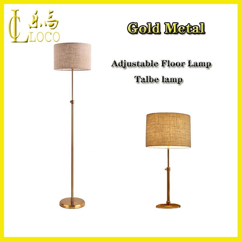 LOCO Gold Metal Table Lamp Study Table Light Bedroom Floor Stand Lamp ...