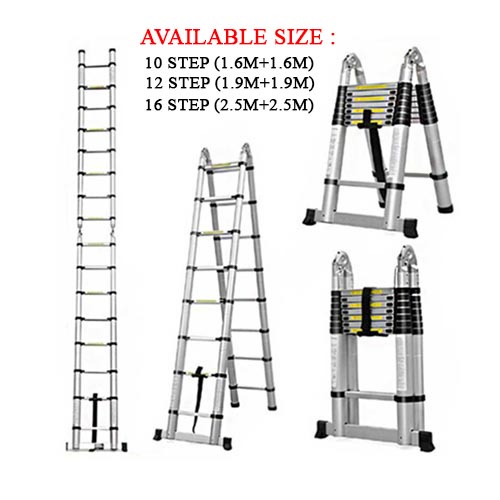 Double-Sided Telescopic Extendable Aluminium Ladder Tangga / Tangga ...