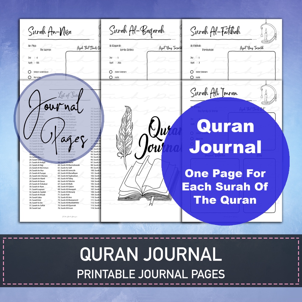 FuchsDich Printable Quran Journal | Islamic Journal | Surah Al-Quran ...