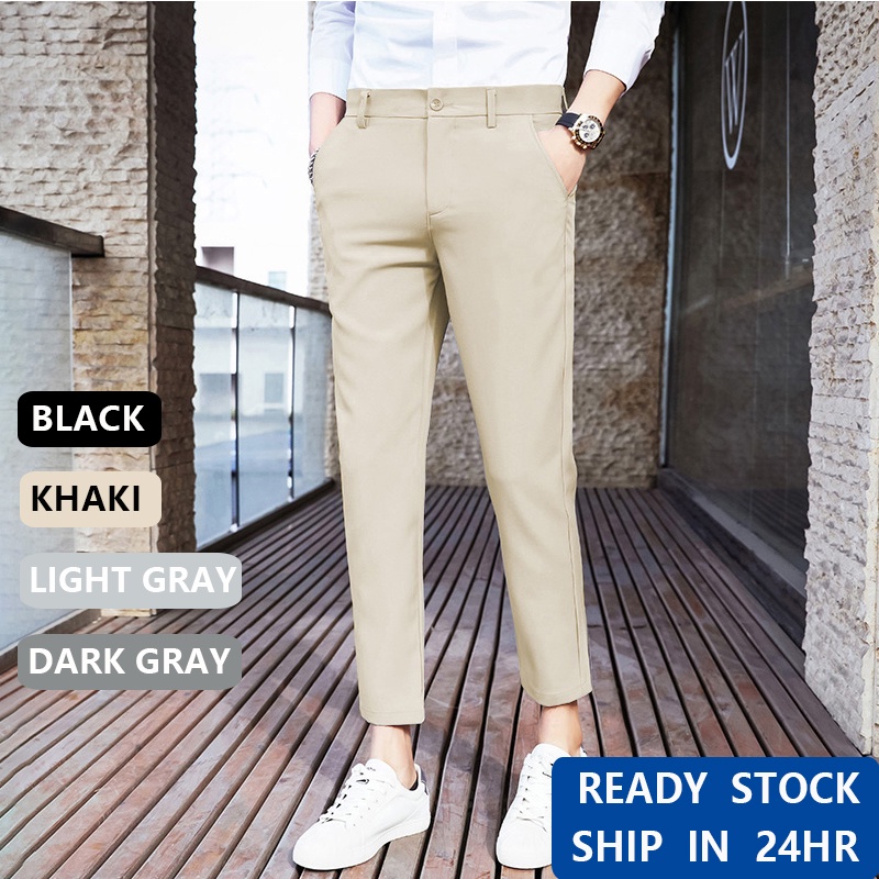 🇲🇾 OUDIS Seluar Panjang Lelaki Cropped Pants Men Casual Regular Fit ...