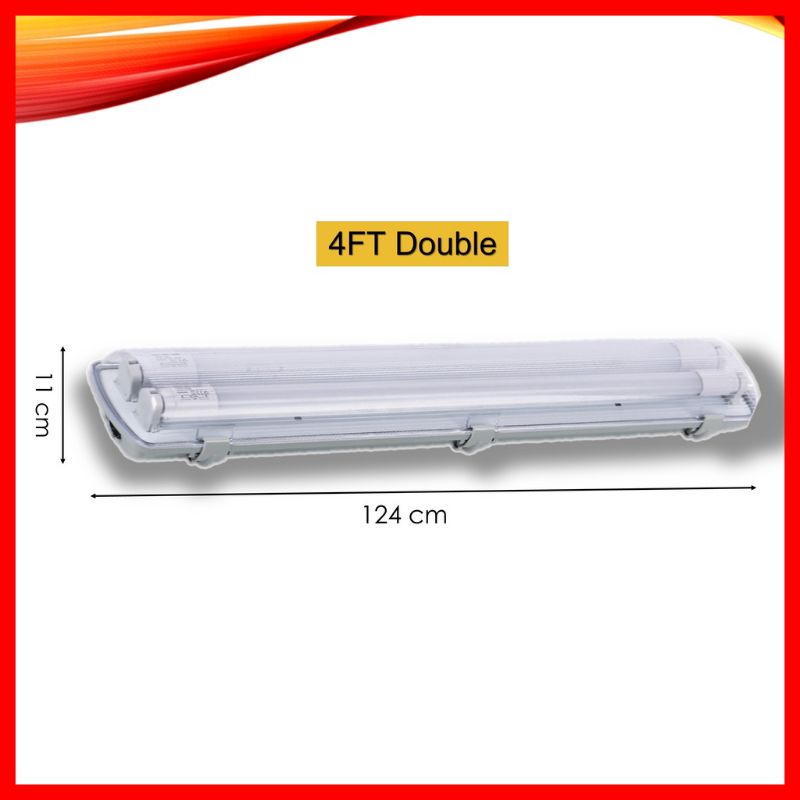 LED T8 Waterproof Casing Fitting 2FT 4FT Single Double Anti corrosive Weatherproof Outdoor lamp ...