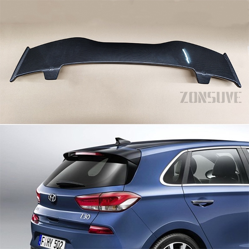 Use For Hyundai I30 2017-2020 Spoiler ABS Plastic Carbon Fiber Look ...