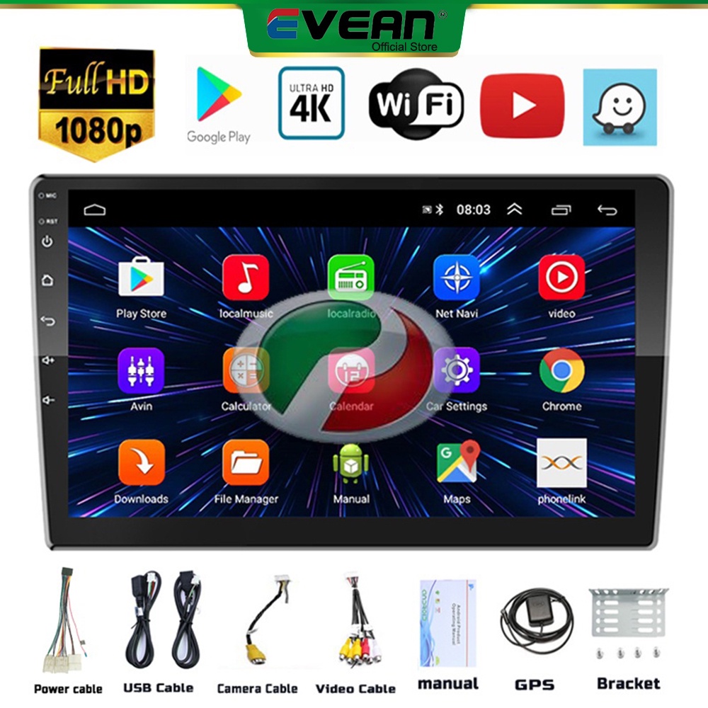 Evean (2GB+16GB)IPS Bluetooth Car Radio Android Player 7"9"10 inch Best ...