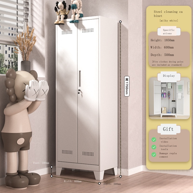 Balcony locker steel cleaning cabinet mall school mop cleaning storage ...