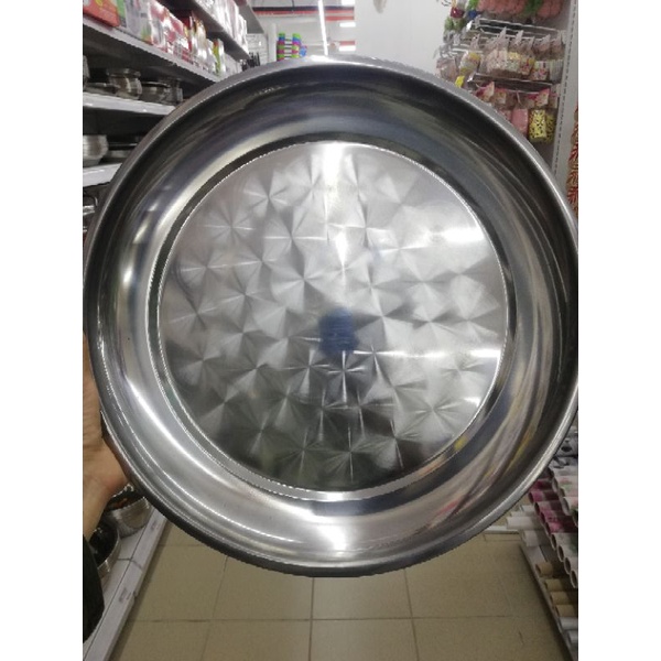 round serving tray 45cm talam bulat dulang hidang air murah talam besi ...