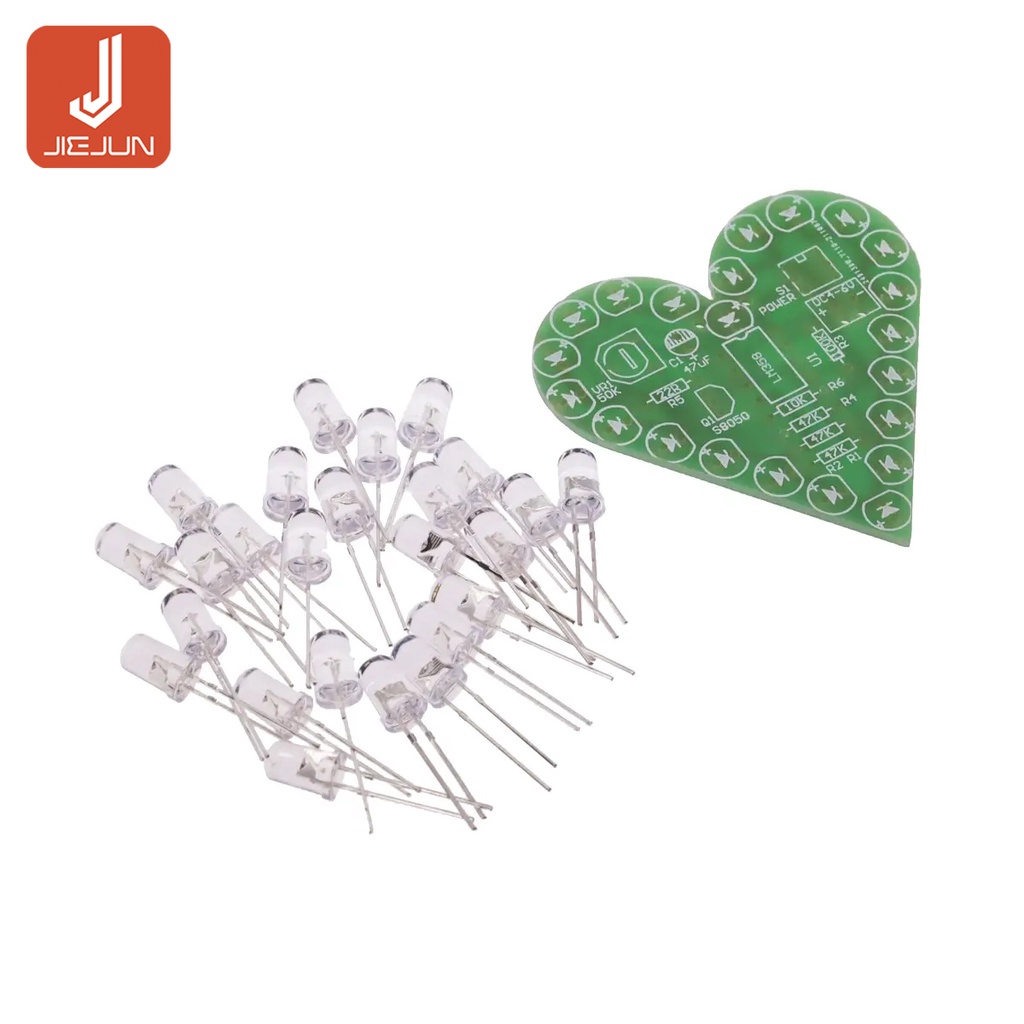 DIY Kit Heart Shape Breathing Lamp Kit DC 4V-6V Breathing LED Suite Red ...