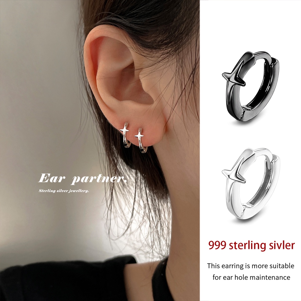 Ear Partner Korean Small Star Hoop Earrings for Women Fashion Simple ...