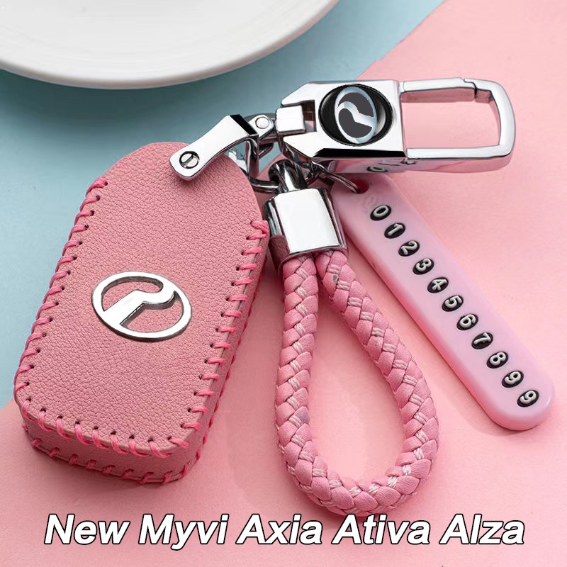 Perodua Leather Car Key Cover Case MYVI BEZZA AXIA ARUZ ATIVA ALZA ...