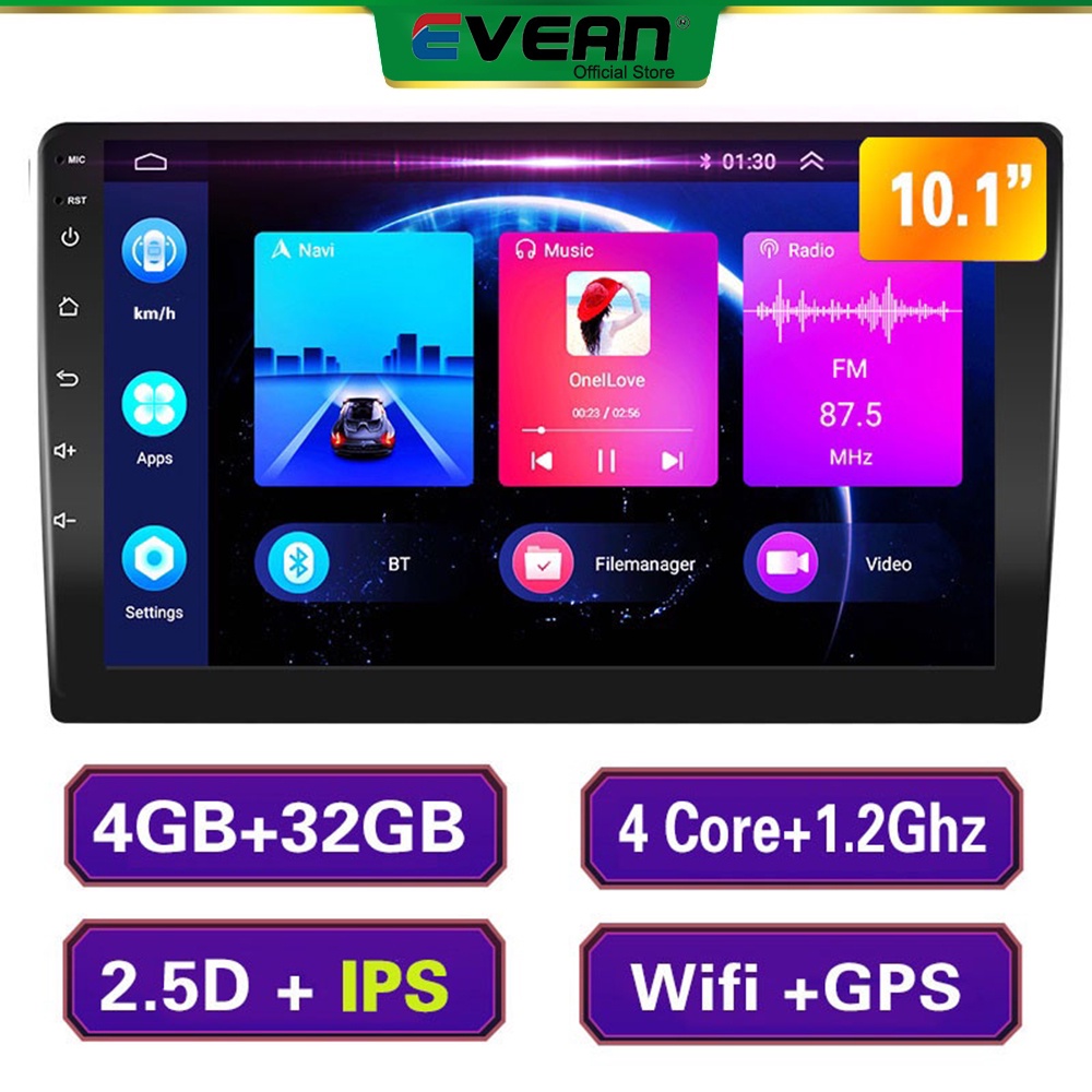 Evean (4G+32G IPS )10.1 inch 2Din Android Car Radio Stereo Multimedia ...