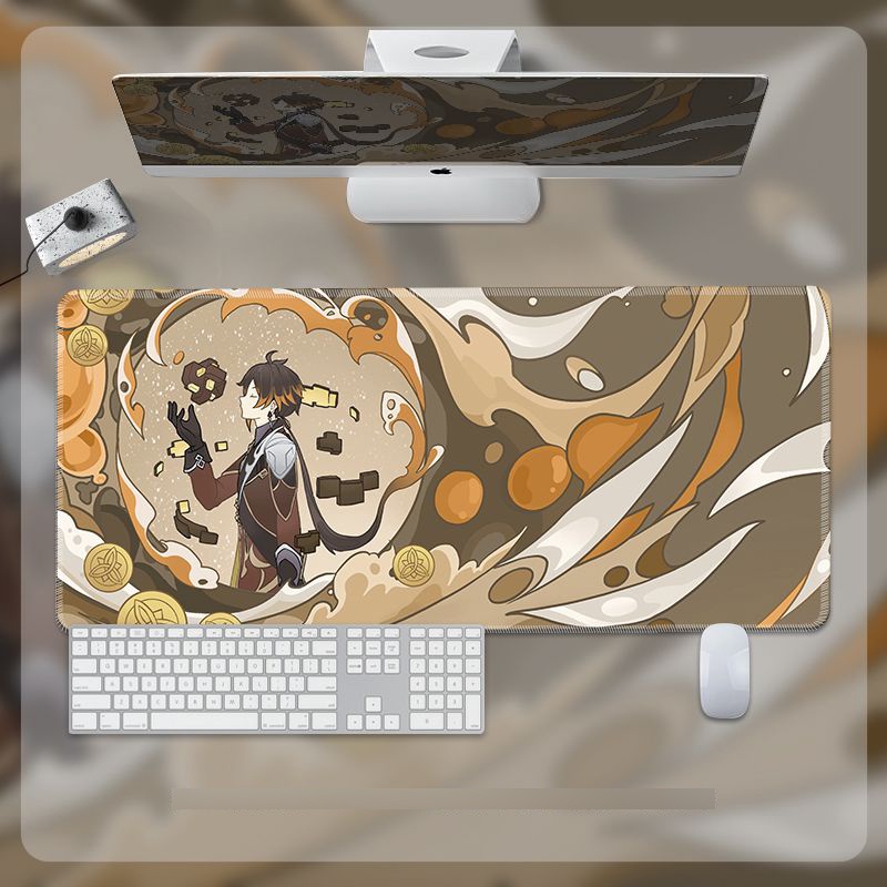 Genshin impact mousepad genshin nahida zhongli ayaka Watercolor theme ...