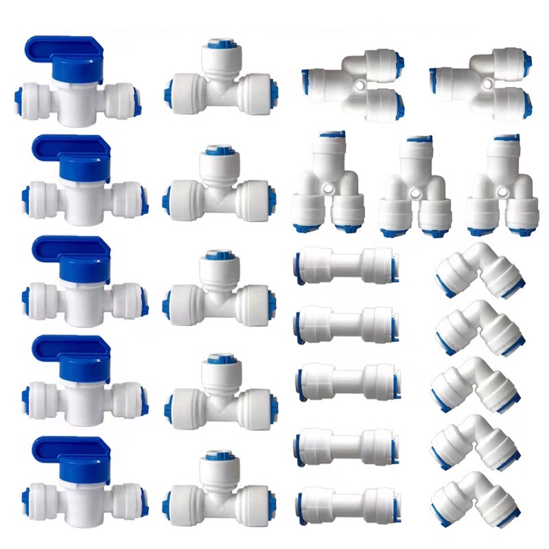 50pcs Reverse Osmosis Quick Coupling 1/4 Hose Connection Tee Y ...