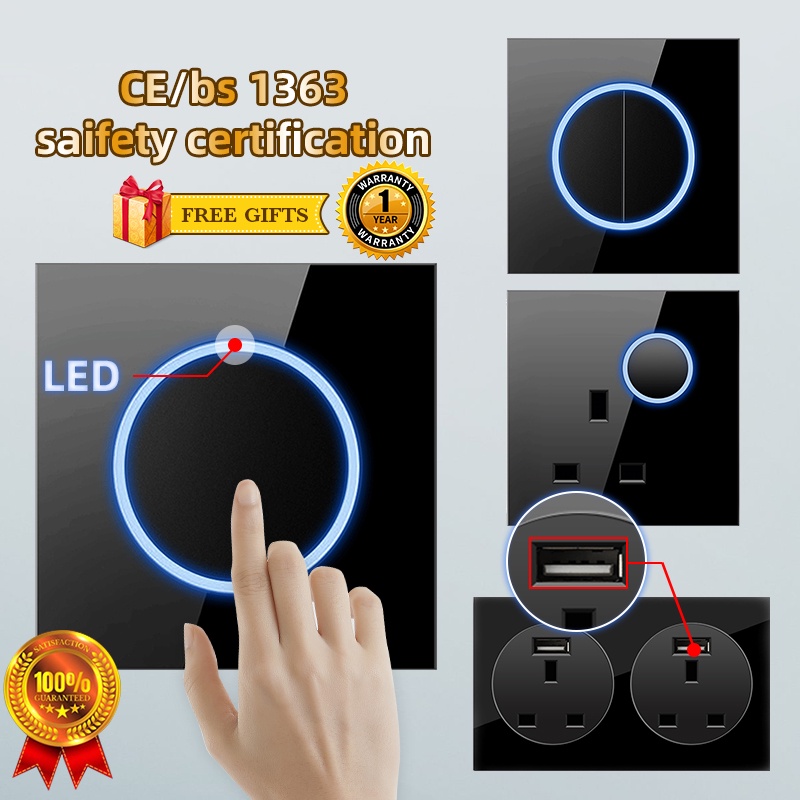 🔥Buy 2-6%🔥Ready stock light wall switch universal wall socket led ...