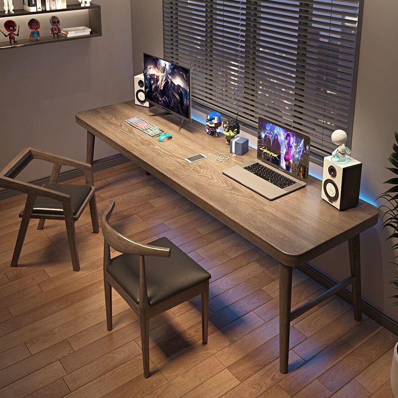 Solid wood double desk computer desk desktop home modern minimalist ...