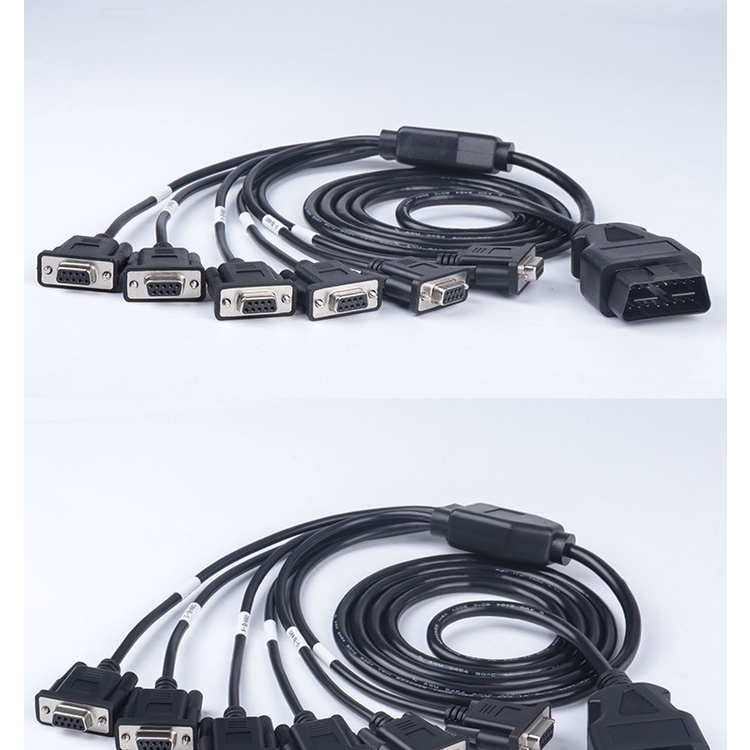 OBD2 diagnostic tool cable male to 6 DB9 female interface Serial RS232 ...