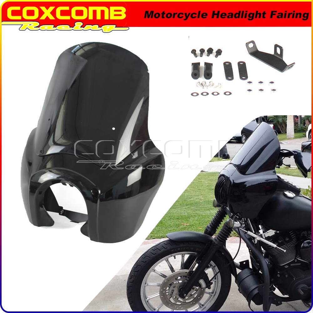 Glossy Black Smoke 5.75inch Headlight Fairing Club Style Front Light ...