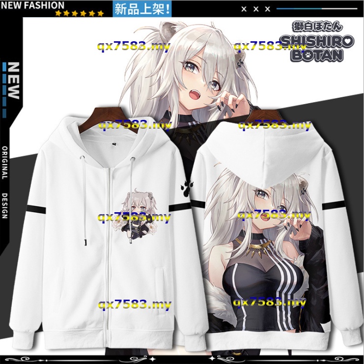 New Anime HOLO LIVE Shishiro Botan Zipper Hoodie Japanese Men's Fashion ...