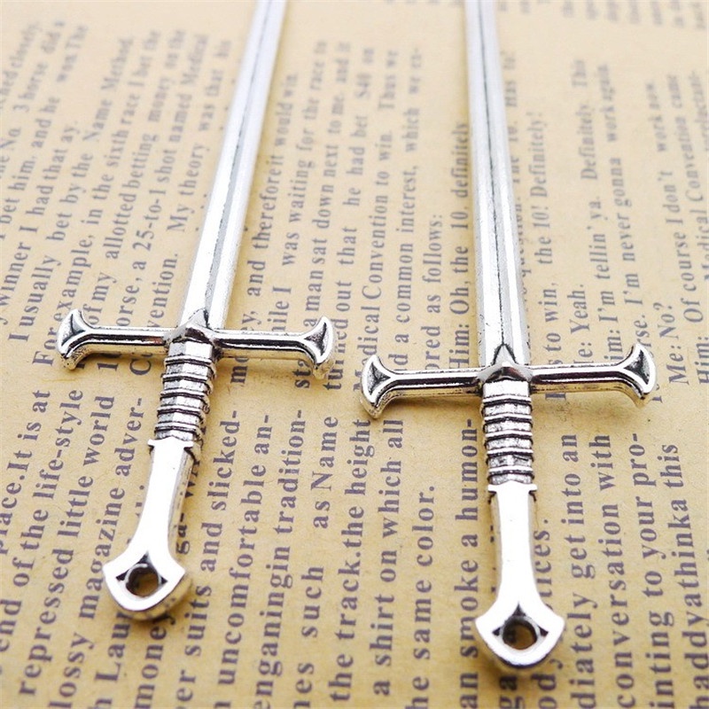 ready stock 20pcs Zinc Alloy 8.8x2.5CM Vintage Sword Charm Pendant For ...