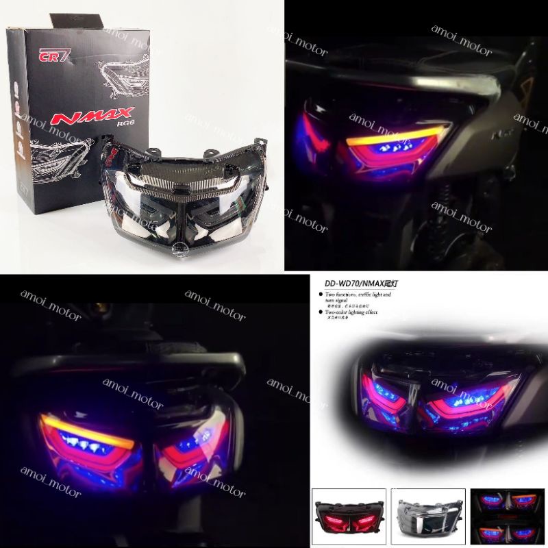 Yamaha NMAX155 V1 Tail Lamp NMAX V1 with Running Led turn Signal RGB ...