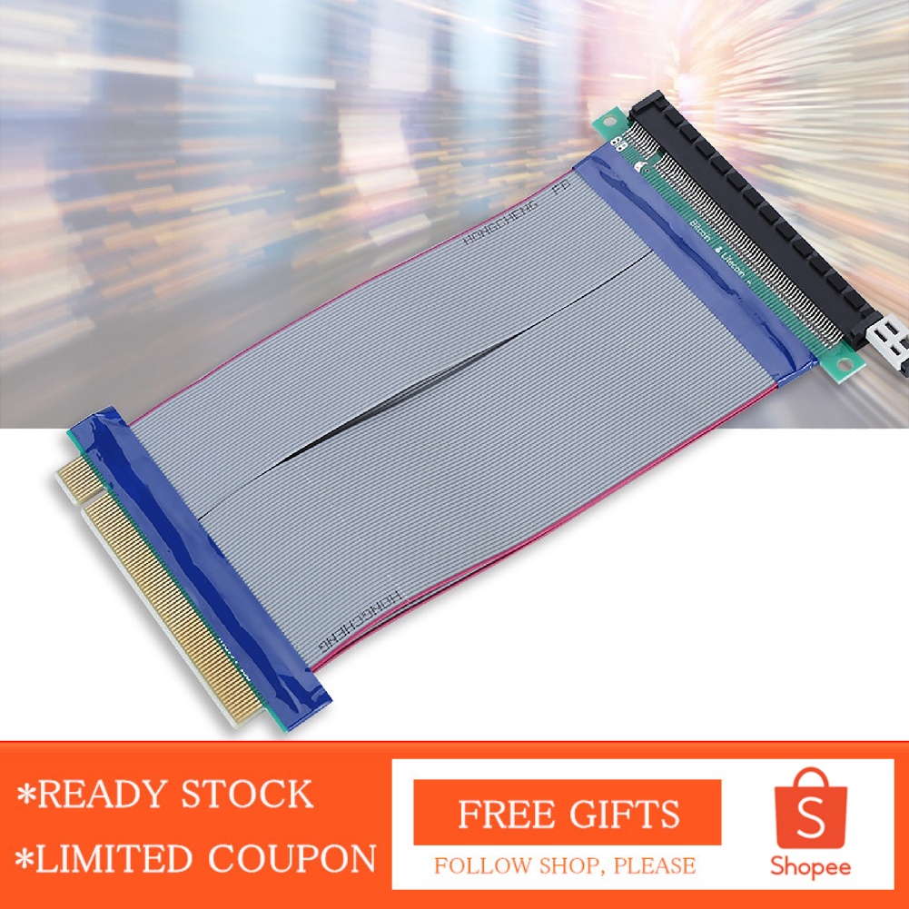 Alwaysonline 19CM PCI-E Riser Card Extender 16X Soft Flat Extension ...