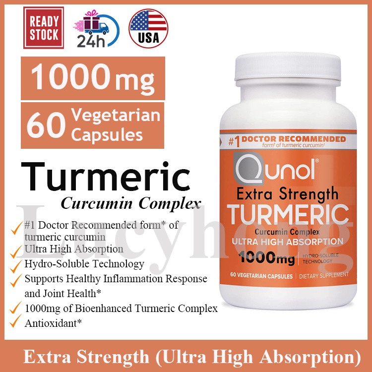 Qunol Turmeric Curcumin Complex 1000mg Extra Strength Supplement ...